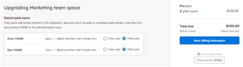 upgrade your space plan to pro documentation yet another mail merge