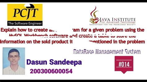 Dbms Task 14 Explain How To Create An Er Diagram For A Given Problem Using The Mysql Workbench