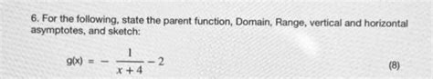 Solved 6 For The Following State The Parent Function Chegg Com