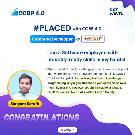 Nxtwave Sarath Is A Cse Graduate After Graduation He