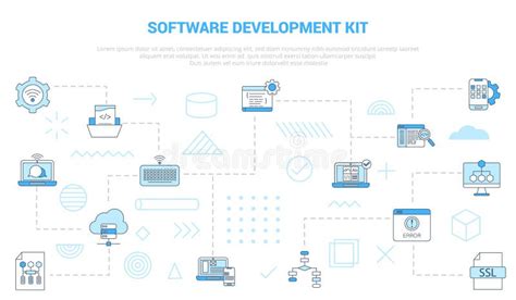 sdk software development kit concept with icon set template banner with