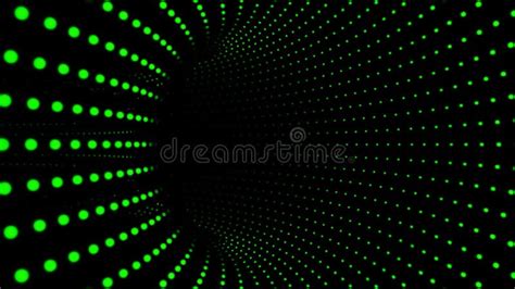 Futuristic Green Neon Dot Tunnel With Sci Fi Tech Elements Creating A