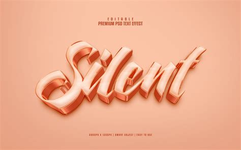 Artstation 3d Silent Psd Fully Editable Text Effect Layer Style Psd