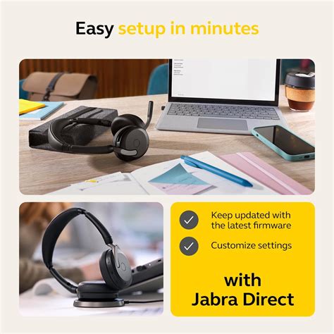 Jabra Evolve Flex Link Ms Stereo Wireless Headset With Wireless Charger Bluetooth