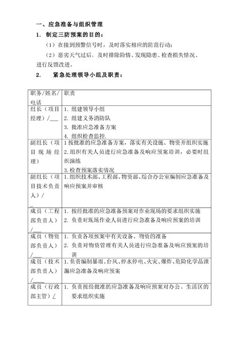 项目三防应急预案 其他施工方案 土木在线