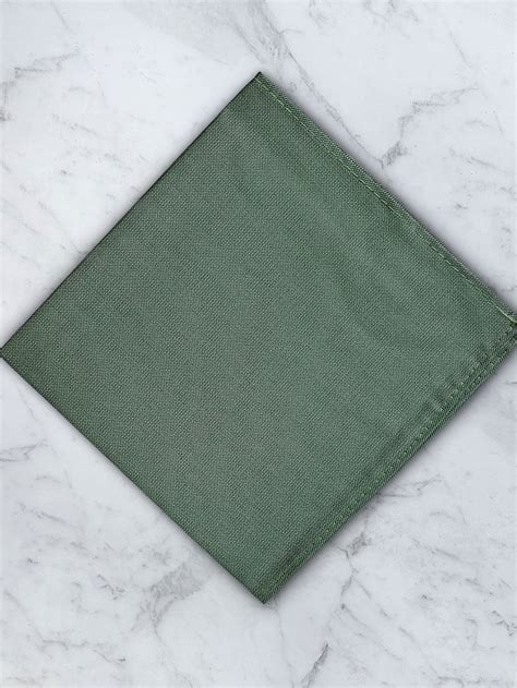 Sage Green Deluxe Silk Twill Pocket Square Bowtie And Arrow