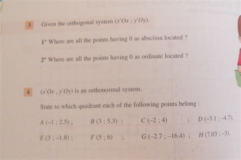 solved 3 given the orthogonal system x ox y oy 1° where are all the