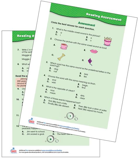 Free Printable Reading Assessment Test Printables