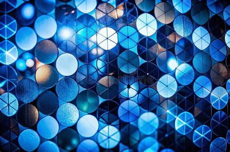 Mystical Blue Geometric Shapes Intertwined In A Nighttime Abstract Photography Featuring