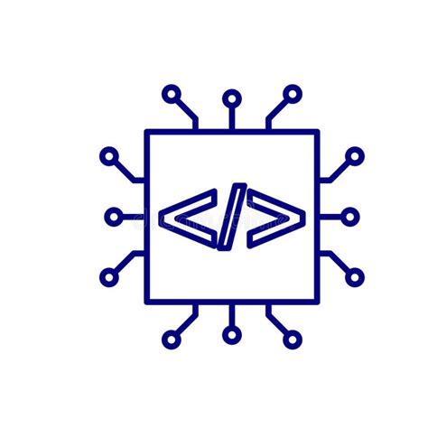 Technology Icons Natural Language Processing Chips With Programming Codes Depicts Automation