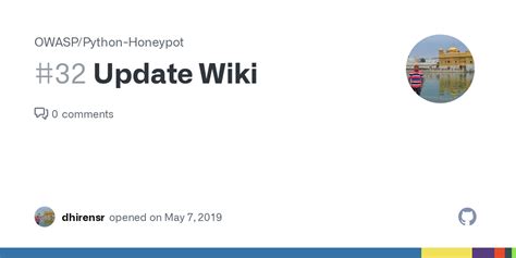 Update Wiki · Issue 32 · Owasppython Honeypot · Github
