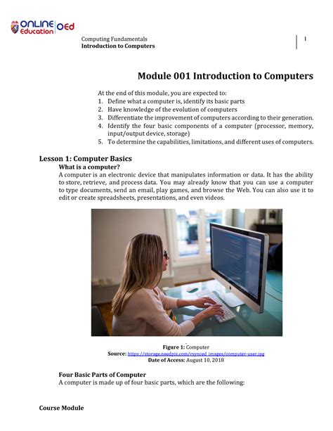 Lesson 1 Introduction To Computer Introduction To Computers Course