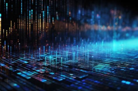 premium photo background with holographic floating data and software
