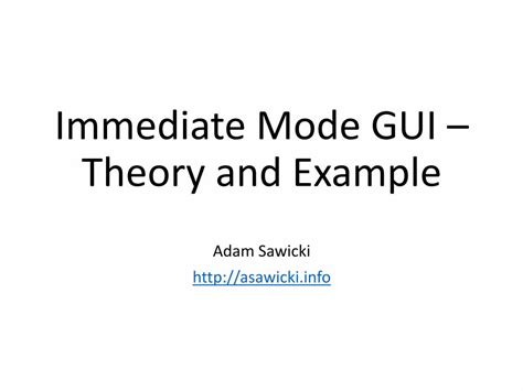 Pdf Immediate Mode Gui Theory And Example Mode Guipdf · What Is Gui Graphical User