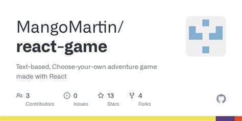 Github Mangomartinreact Game Text Based Choose Your Own Adventure Game Made With React