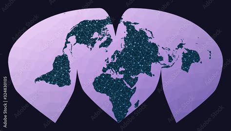 Abstract Map Of World Network Alan K Philbricks Interrupted Sinu Mollweide Projection World