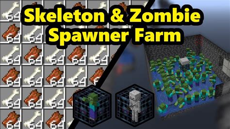 Minecraft Zombie Skeleton Spawner Farm Tutorial Easy XP Loot Farm 1 21 1 22 YouTube