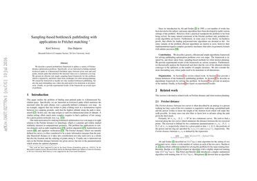 Sampling Based Bottleneck Pathfinding With Applications To Frechet