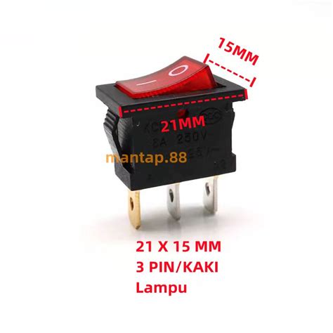 Jual Saklar Lampu Mm Pin Kaki Saklar Rocker Switch Lampu On Off Shopee Indonesia
