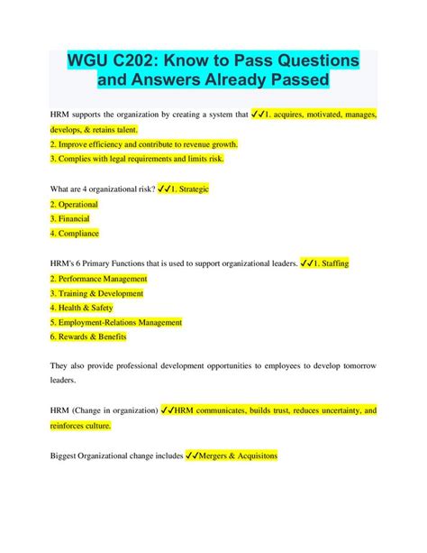WGU C BUNDLED EXAMS QUESTIONS AND ANSWERS WITH VERIFIED SOLUTIONS Behavioral Interview