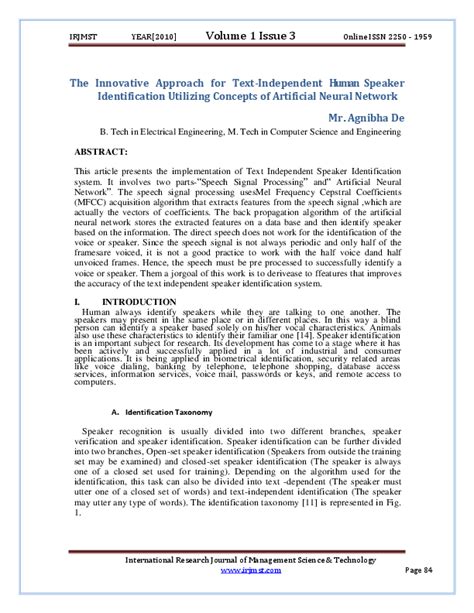 Pdf The Innovative Approach For Text Independent Human Speaker Identification Utilizing