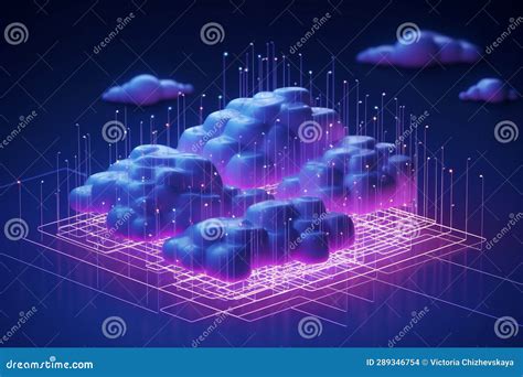 Technology Cyberspace Computing Cloud Web Networking Stock Illustration