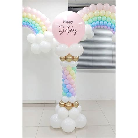 셈퍼텍스코리아 벌룬아트센터 On Instagram 무지개 컬러를 입힌 생일 풍선기둥~♥ 새로 출시된 풍선기둥 폴대를 이용해서 만들었습니다 풍선기둥 폴대는 조이파티b2b