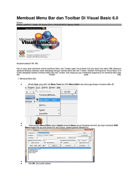 Membuat Menu Bar Dan Toolbar Di Visual Basic 6 Pdf