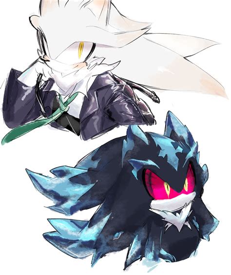 Silver The Hedgehog And Mephiles The Dark Sonic And 1 More Drawn By