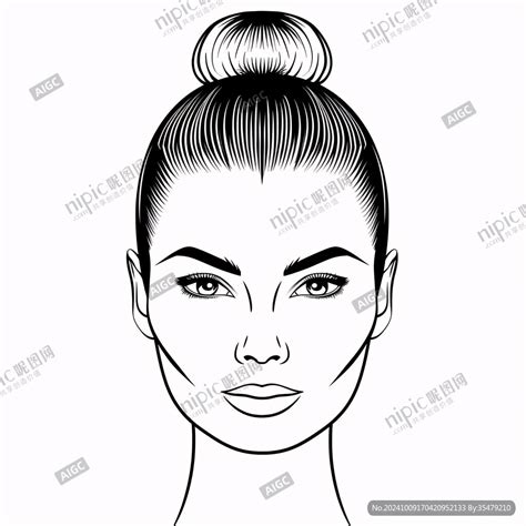 Ai创作图手绘化妆女孩 手绘女性侧脸 人物面部纹 人脸简笔画 汉族女性脸型 手绘化妆美女 人物五官素材 立体五官v型脸 面部线稿 时尚高端极简
