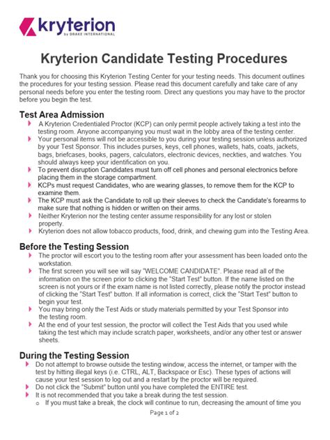 Test Taker Testing Procedures Pdf