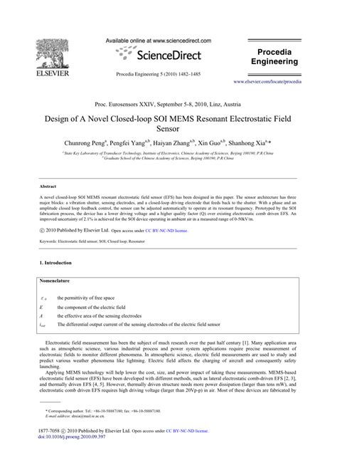 pdf design of a novel closed loop soi mems resonant electrostatic