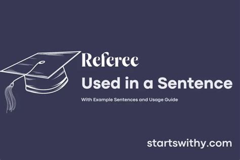 Referee In A Sentence Examples 21 Ways To Use Referee