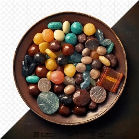 Premium Psd Brown Candy Texture In Plates