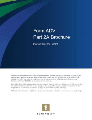 Fillable Online Form ADV Part SECSEC GovInvestor Bulletin Form ADVInvestment AdviserSEC
