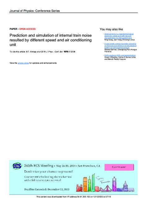 Pdf Prediction And Simulation Of Internal Train Noise Resulted By