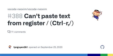 Can T Paste Text From Register Ctrl R Issue Vscode Neovim Vscode Neovim Github