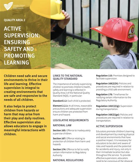 ACECQA Information Sheet QA Active Supervision Ensuring Safety And