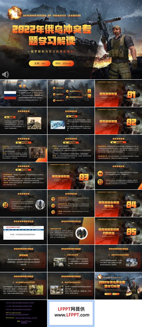 俄乌冲突介绍PPT动态模板下载 LFPPT