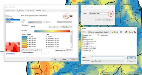 Arcgis Desktop Applying Single Symbology Definition To Multiple Tiffs In Arcmap Geographic