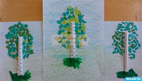 Красивая Аппликация из бумаги «Береза». ТОП - 30 идей. Пошаговая ...
