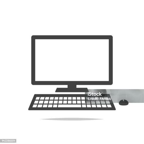 데스크톱 컴퓨터 아이콘 벡터 절연 컴퓨터에 대한 스톡 벡터 아트 및 기타 이미지 컴퓨터 클립아트 컴퓨터 키보드 Istock