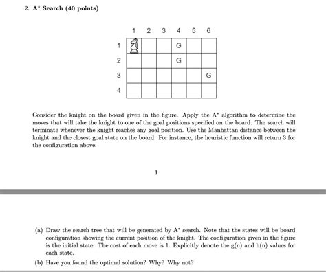 Solved 2 A ∗ Search 40 Points Consider The Knight On The