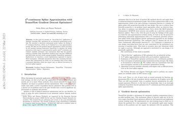 Mathcal C K Continuous Spline Approximation With TensorFlow