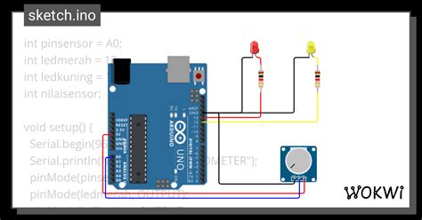 LED Dan Potensiometer Copy Wokwi ESP STM Arduino Simulator