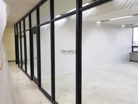 우드 격자 유리 칸막이 래핑칸막이 오케이칸막이