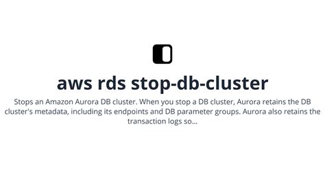 Aws Rds Stop Db Cluster Fig