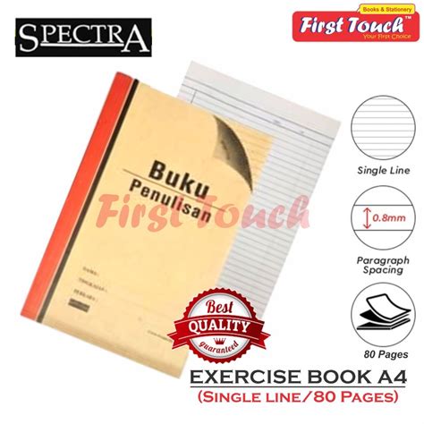 Spectra F5 A4 Exercise Book Buku Tulis Nota Latihan 40 80 Pages Notebook Single Line Big Square