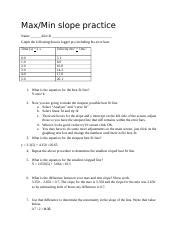 Analyzing Max And Min Slope For Velocity Graphs Course Hero