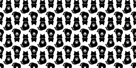 고양이 패턴 원활한 벡터 발 할로윈 고양이 캘 리 만화 타일 배경 반복 벽지 스카프 절연 갈고리 발톱에 대한 스톡 벡터 아트 및 기타 이미지 갈고리 발톱 검은색